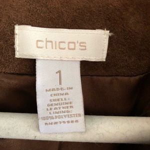 Chico's | Jackets & Coats | Chicos Suede Leather Jacket Ruffle Collar | Poshmark